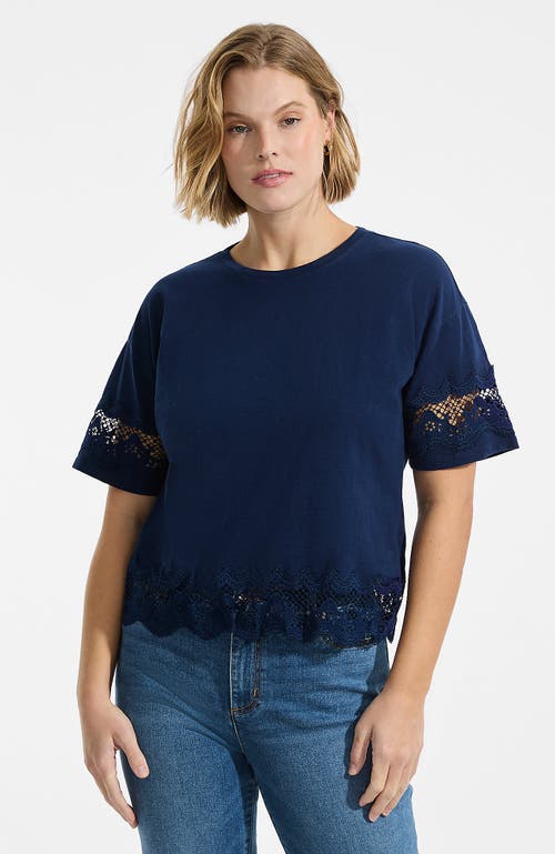 LANDS' END Lands' End Short Sleeve Slub Jersey Eyelet T-Shirt